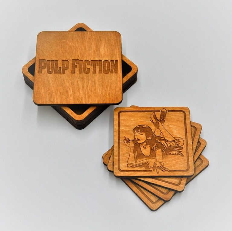 P. Fiction Coasters – Customized PlexiGlass Items